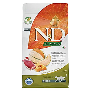 Farmina N&D, Pumpkin Duck Pumpkin and Cantaloupe Melon Recipe Adult Dry Cat Food, 3.3lb