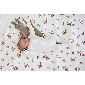 Leyl&Ari Muslin Swaddle Blanket | Receiving Blanket for Boys Girls (Under The Sea Friends)