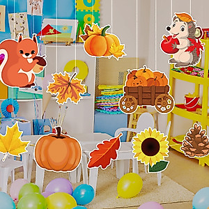 Breling 52 Pcs Thanksgiving Cut Outs Hello Autumn Fall Cut Outs Classroom Bulletin Border Decoration Maple Leaves Pumpkin Acorns Turkey Cutouts for School Classroom Fall Theme Decor