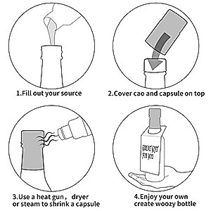 WERTIOO Hot Sauce Bottles, 18 Pack 8.5 OZ Quadra Bottles with Leak Proof Screw Caps, Glass Square Bottles With Caps Shrink Capsules for Oil, Vinegar, Syrup, Salad Dressing, Juicing