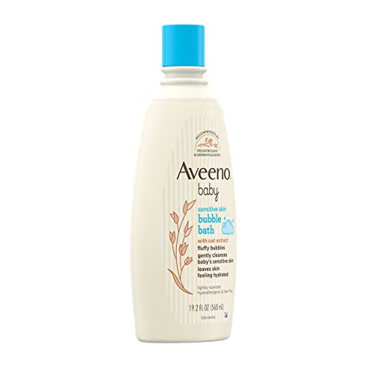 Aveeno Baby Sensitive Skin Bubble Bath with Oat Extract, Gently Cleanses and Leaves Skin Feeling Hydrated, Tear-Free Formula, Hypoallergenic, Paraben-, Phthalate-, Soap- & Dye-Free, 19.2 fl. Oz
