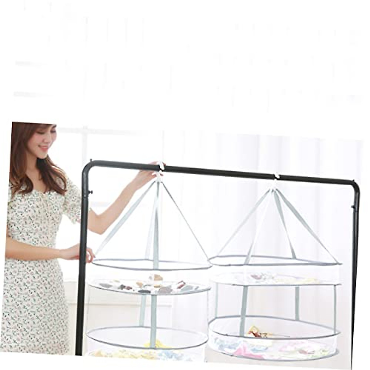 Cabilock 2pcs Foldable Laundry Rack Collapsible Laundry Drying Rack Collapsible Drying Rack for Clothes Foldable Clothes Drying Rack Mesh Clothes Hanging Dryer Sweater Drying Rack Household