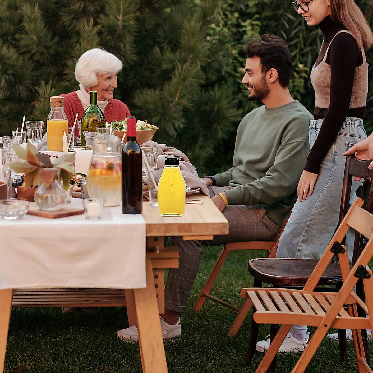Angoily Honey Dispenser, 4 PCS Plastic Honey Jars, 16 Oz Empty Squeeze Honey Container, Clear Honey Squeeze Bottle with Leak Proof Flip-Top Caps, Honey Bear Bottle Ketchup Sauce Bottle