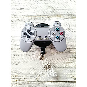 Video Game Nostalgia Controller Retractable ID Badge Reel - Alligator Clip