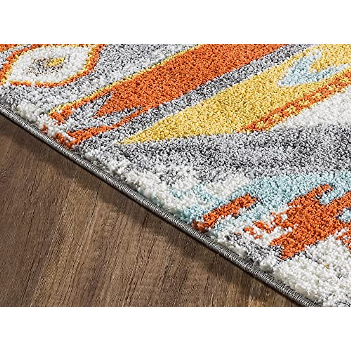 L'Baiet Ava Multicolor Orange Yellow Turquoise Boho Tribal Southwestern Indoor 8' x 10' Area Rug