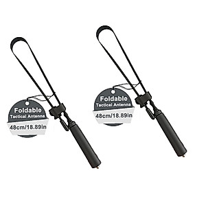 2 Packs BAOFENG UV-5R Folding Tactical Antenna for GMRS Two way Radio 48cm/18.8inch Dual Band VHF UHF SMA-Female Long Range Portable Compatible with BF-F8HP UV-82HP DM-1701(2packs)