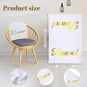 10 Pack Reserved Seating Signs Reserved Chair Signs Church Pew Reserved Signs Reserved Cloths Placeholder for Wedding, Meeting or Event, 11.81 x 17.72 Inches (White)