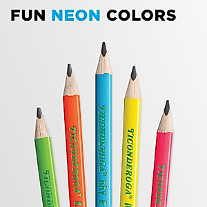 Ticonderoga My First Tri-Write Wood-Cased Pencils, Neon Colors, 12 Count (X13012)
