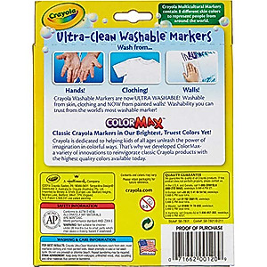 Crayola Multicultural Markers, Washable Broad Line Markers, 8 Count