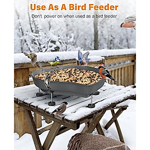 Heated Bird Bath for Outdoors for Winter - 60W Thermostatically Controlled Birdbath Heater for Winter with Large Capacity, All Seasons Available Bird Bath Heater for Outdoor in Winter Garden Yard