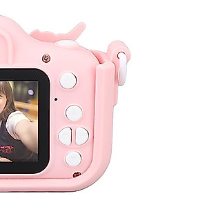 Kids Camera, Video Recording Video Camera Toy 600mAh Battery 3-12 Years Old Fun to Play (Pink)