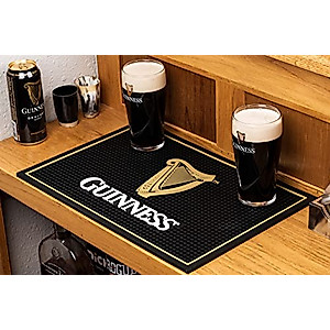 Guinness Bar and Spill Mat for Countertops | Irish Rubber Bar Mat for Drips with Guinness Harp Logo | Professional Bar Service Mat with Guinness Beer, 18 x 12” Compatible