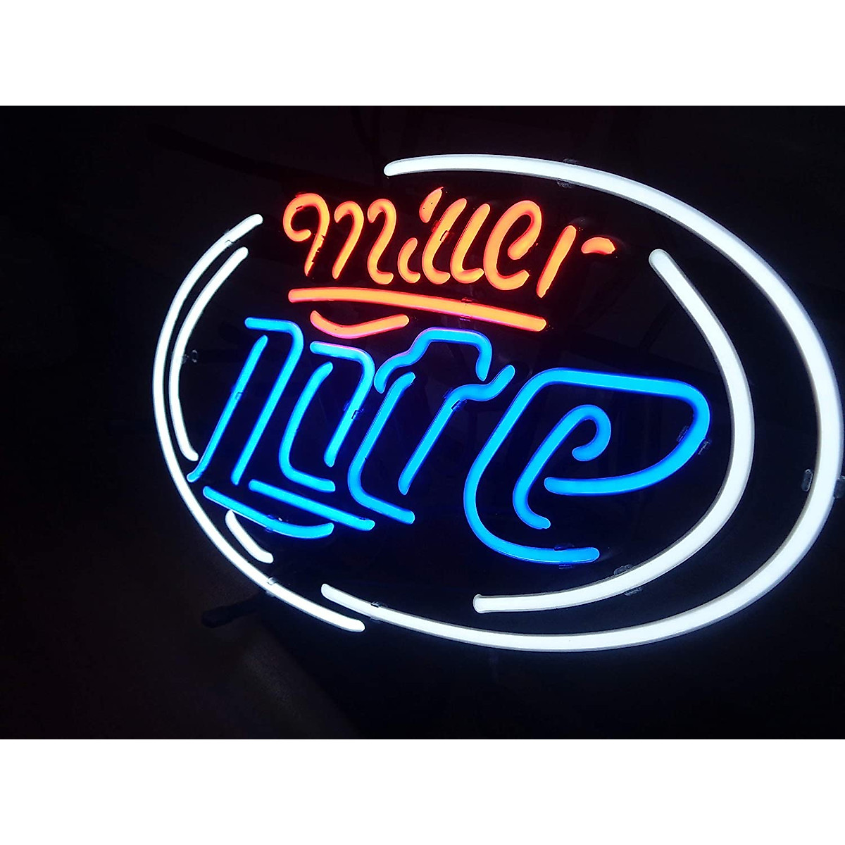Real Glass Neon Sign Miller lite Metal Frame 42X32CM decoration Light Beer Bar Pub Garage Room
