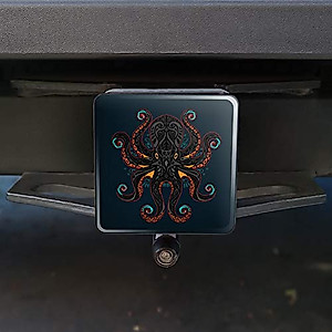 Black Octopus in The Abyss Tow Trailer Hitch Cover Plug Insert 2"
