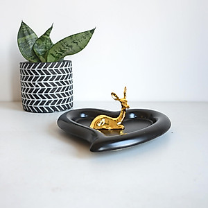 Ardax Golden Home Décor Deer Figurines,Small Animal Statue Handmade Sculpture Ornament (1 Pair)