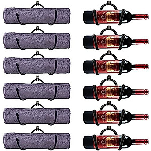 Pmsanzay Wall Mounted Wine Rack Wine Bottle Rack Holder Storage Organizer with Rubber Protection（No Scratches）- Home & Kitchen Décor - Pack of 6