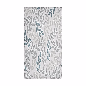 Gray and Blue Leaves Branches Hand Towels Bathroom Bath Towel Set of 2 Soft Absorbent Washcloths Thin Guest Face Towels Decorative for Beach Gym Hotel Yoga Home Decor Kitchen Dish Towel 15x30 Inch