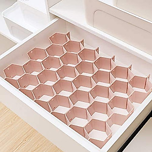 HPYYKE Honeycomb Organizer,Adjustable Drawer Organizers,18 Slot Compartment Honeycomb Separator for Underwear Belt-Scarf Socks Ties Organizer(8pcs)