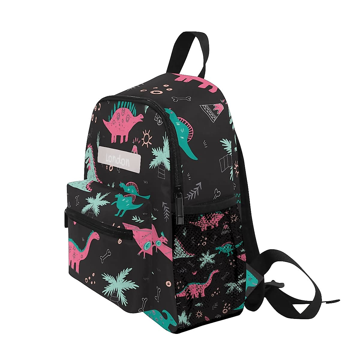 OREZI Custom Kid's Name Toddler Backpack,Personalized Backpack with Name/Text Daycare Bag,Customization (Childish Pink Dinosaur) Nursery Bag Preschool Backpack Baby Diaper Bag, toddler bag