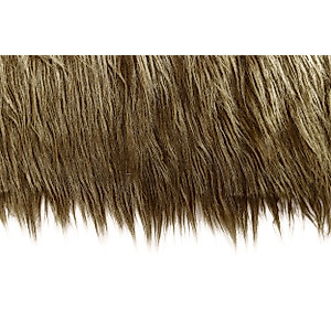Shaggy Plush Faux Fur Fabric Precut Strips Fluffy Fuzzy Craft Fur for Gnomes Beard Hair Cosplay Costume Dwarf Decoration (Dark Brown, 2x60 inch)