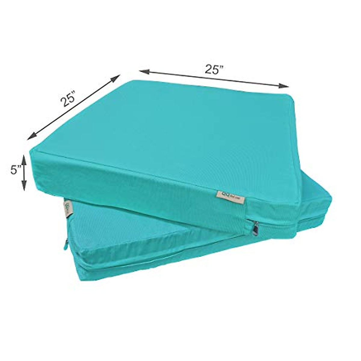 QQbed 6 Pack Outdoor Patio Chair Waterproof Cushion Pillow Seat Duvet Covers 25"X25"X5" - Replacement Cases Only (Peacock Blue, 25"X25"X5" 6 Packs)