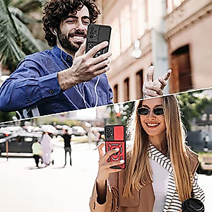 Galaxy A32 5G Case, Samsung Galaxy A32 5G Case with HD Screen Protector, Heavy Duty Shockproof Phone Cover with Magnetic Kickstand Ring for Galaxy A32 5G, Red