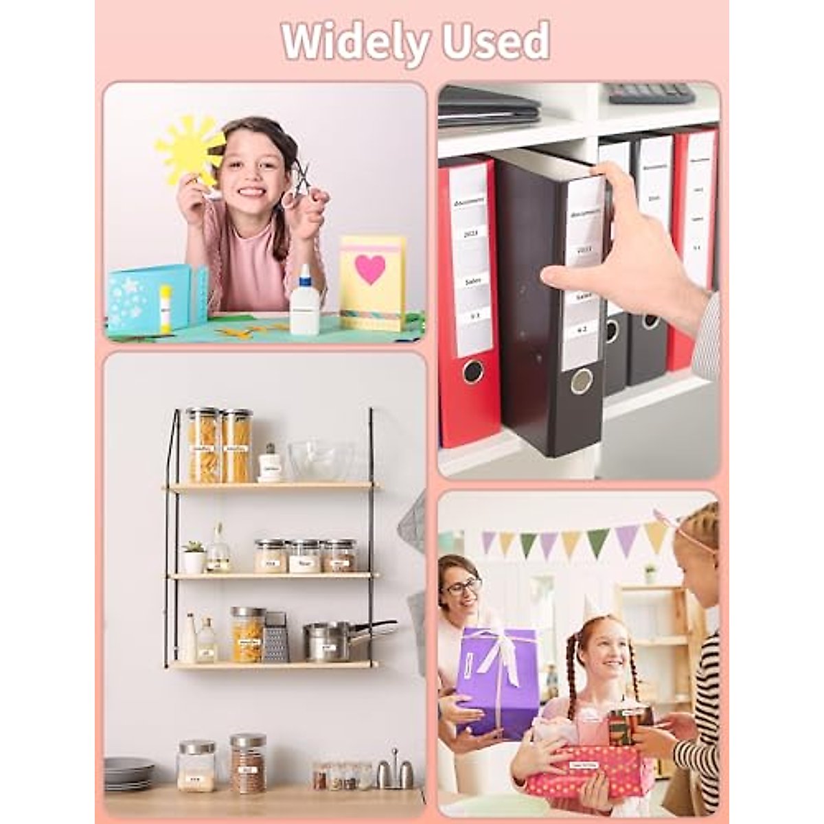 Vixic Pink Label Maker Machine with 4 Tapes, D210S Label Maker Machine, Portable Label Maker with Keyboard, QWERTY Keyboard Handheld & Easy to use, Multiple Fonts Frames for Home/Office/School