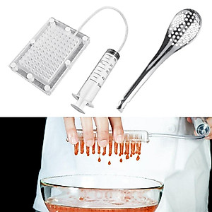 Prettyia Professional Molecular Gastronomy Caviar Maker Gourmet Dispenser Caviar Filter Spherification Dropper with Tube & Spoon Tools
