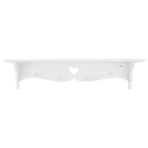 LZKW Wall Hanging Shelf Coat Rack Hook White Shelf, Wall Shelf, for Household Storage Supplies Storage Tool for Bedroom