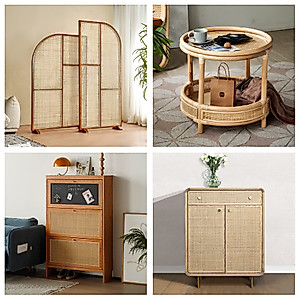 24" Width Natural Square Cane Webbing 5Feet, Rattan Webbing Roll for Caning Projects, Woven Open Mesh Cane for Furniture, Chair, Cabinet, Ceiling, Bed