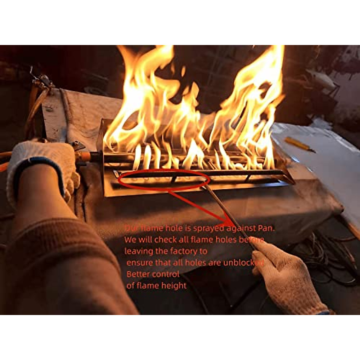 18"-24" Burner Pan for Gas Fireplace Gas Fireplace Burner Gas fire pits Gas Logs Propane Burner (18 Inch Two Pipe)