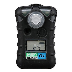 MSA 10092523 ALTAIR Single-Gas Detector - (O2) Oxygen (Low: 19.52%, High 23.0%), Color: Black, Portable Gas Monitor, Durable, Handheld, UL Standard-Approved