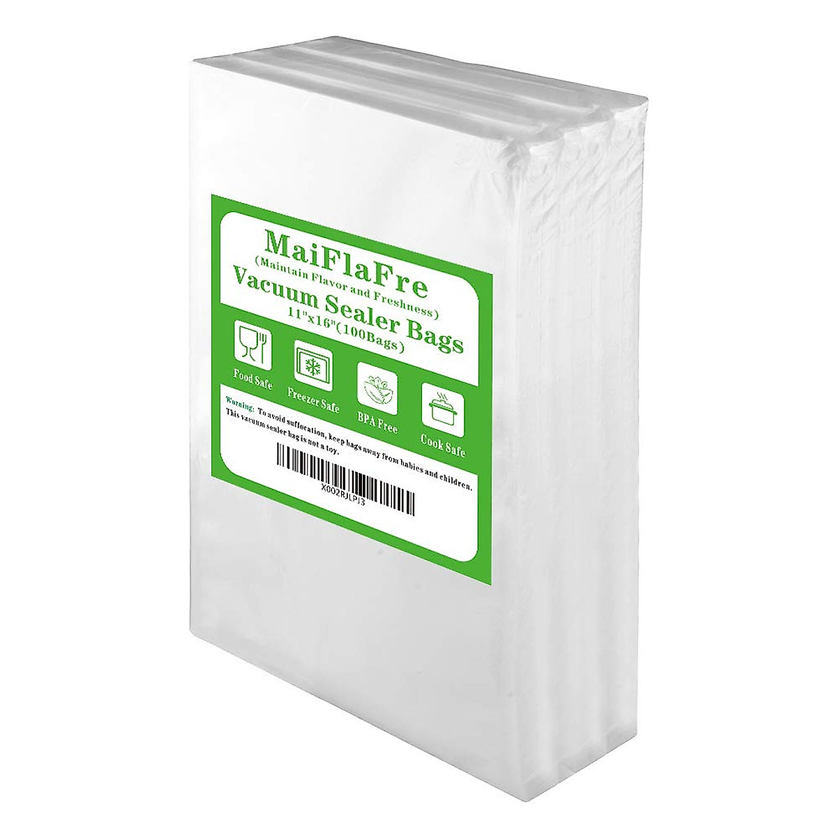 MaiFlaFre 100 Gallon11X16 Vacuum Sealer Bags with Commercial Grade, BPA Free, Heavy Duty.Vacuum Sealer Freezer Bags Compatible with Any Types Vacuum Sealer