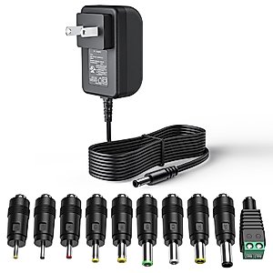DONYOIE 12V 3A Power Supply 12 Volt Charger 3000mA 36W Max Regulated Switching AC to DC Cord Adapter with 10 Replacement Connector 100V - 240V Input Adaptor US Wall Plug Certified by UL