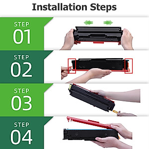 Aztech Compatible Toner Cartridge Replacement for HP 206A W2110A 206X W2110X for HP Color Pro MFP M283FDW M255DW M283CDW M283 M255 Printer Ink (Black Cyan Yellow Magenta, 4-Pack)