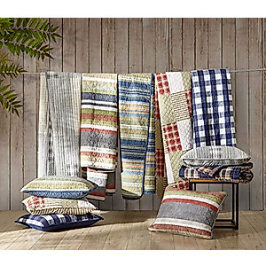 Eddie Bauer - Queen Quilt Set, Cotton Reversible Bedding with Matching Shams, Medium Weight Home Decor (Boulder Green, Queen)