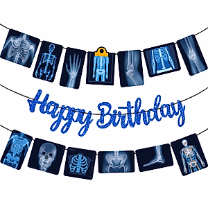 Radiology X Ray Birthday Party Decorations Blue Radiology Happy Birthday Banners Radiology X Ray Party Decorations for Radiologist Birthday Party X Ray Doctor Theme Baby Shower Supplies