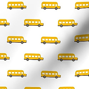 Spoonflower Fabric - Sweet American School Bus Back Fashion Kids Yellow Car Teacher Room Printed on Petal Signature Cotton Fabric Fat Quarter - Sewing Quilting Apparel Crafts Decor