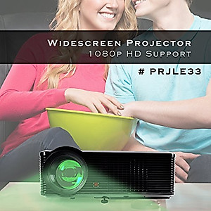 Pyle Updated Video Projector 5” - LCD Panel LED Cinema Home Theater with Built-in Stereo Speakers, 2 HDMI Ports & Keystone Adjustable Picture Projection for TV PC Computer & Laptop - PRJLE33