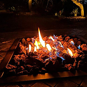 Skyflame 18 inch Square Fire Pit Burner Pan with 12" Round Fire Ring - Drop-in Style for Backyard Fire Table - Made of Steel