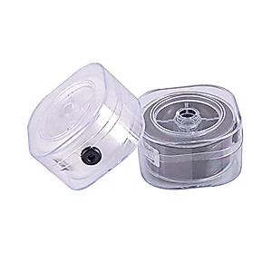 KONMAY 2 Rolls 0.8mm Flat Stretchy Bracelet Strings with Organizing Case, 180 Yards Black and White Crystal Elastic Thread Cord for Jewelry Bracelets Making and Beading