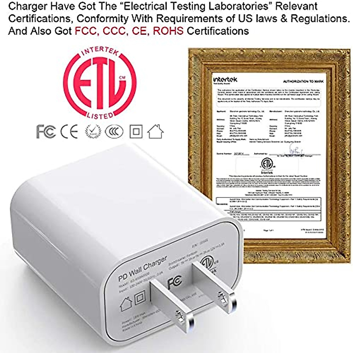 iPhone Fast Charger【Apple MFi Certified】 Cell Phone Wall Chargers iPhone Charging 20W PD Adapter with 6FT Type-C Lightning Cable Compatible with iPhone 14 13 12 11/Xs Max/XR/X and More