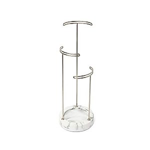 Umbra 299471-491 Tesora 3-Tier Jewelry Stand, Earring Holder, Accessory Organizer and Display, White/Nickel