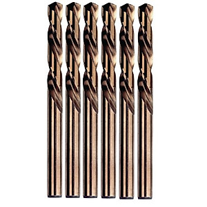Irwin Tools 30510 5/32-Inch Cobalt Alloy 135-Degree, Left Handed-Mechanics Length, Pack of 6