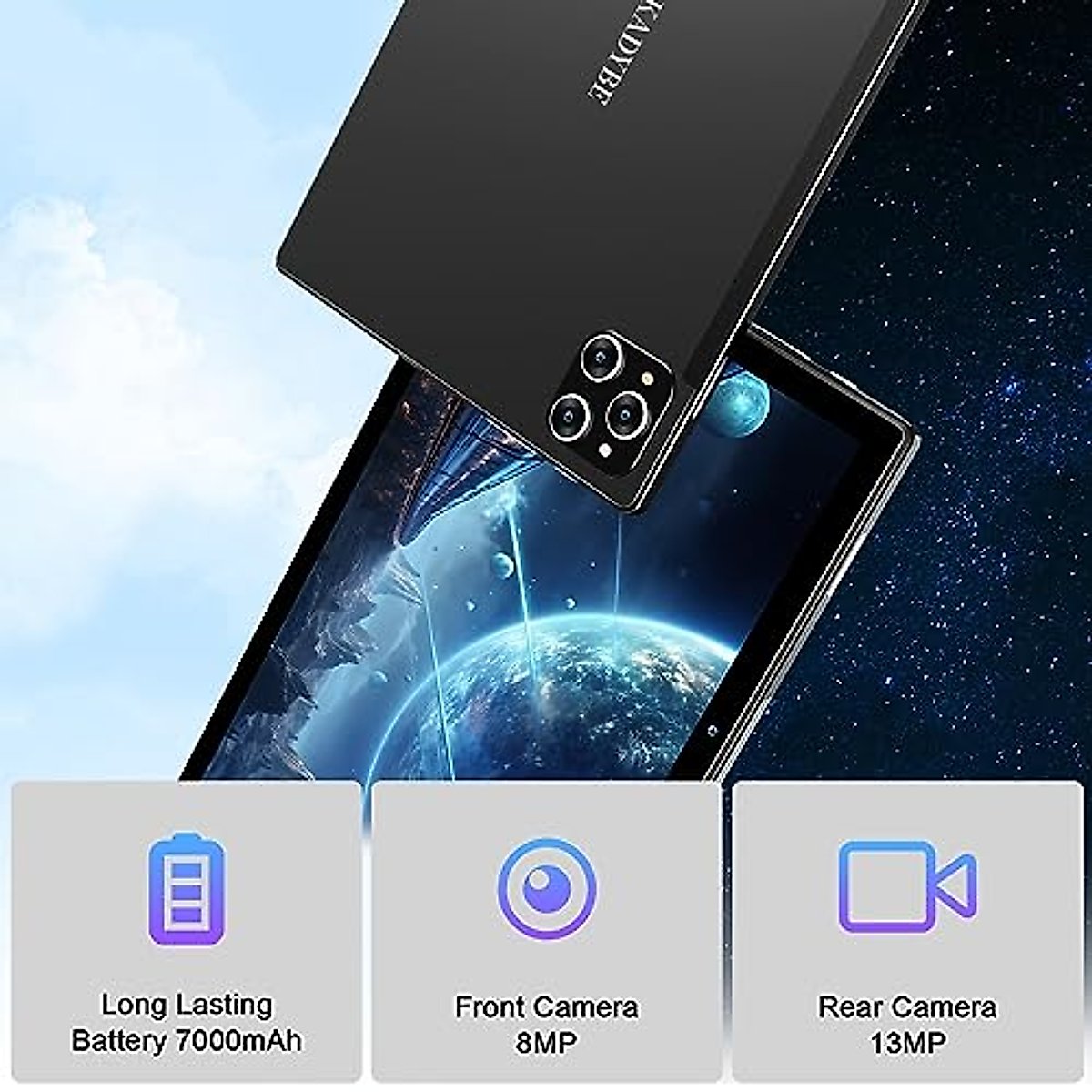 Tablet 10.1 Inch Android 12 Tablets 2023 Latest Android Tablet 128GB ROM+16GB RAM (8+8 Virtual), 2 in 1 Tablet with Keyboard, Powerful Octa-Core+13MP Camera, 1TB TF Expandable, FHD WiFi Tablet PC