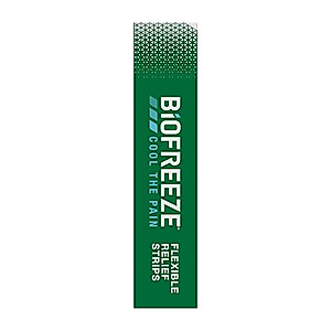 Biofreeze Pain Relief Flexible Strips Pre-Cut, 4Ct. Pain Relief for Sore Muscles, Arthritis, Backaches, Sore Joints, Sprains, Strains, and Bruises (Packaging May Vary)