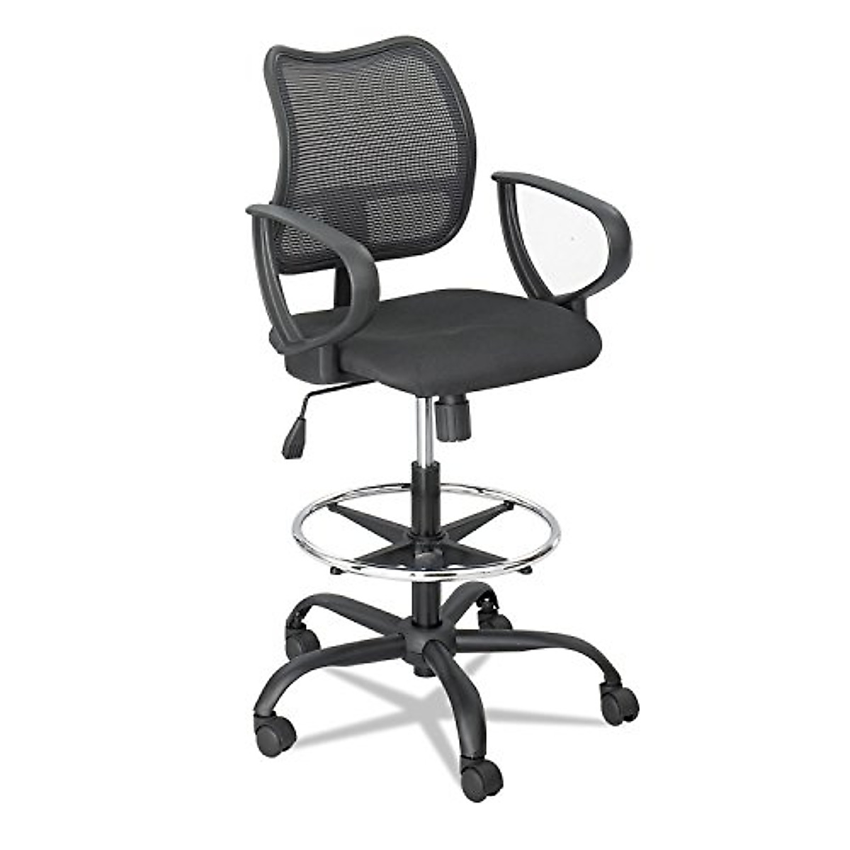 Safco 3395Bl Vue Series Mesh Extended Height Chair Acrylic Fabric Seat Black