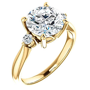 2 CT Solitaire Engagement Rings For Women Moissanite Wedding Ring Sets For Her Handmade Gifts Anniversary Rings 10K/14K/18K Solid Yellow Gold