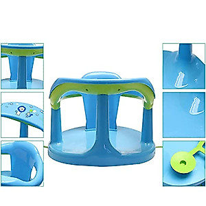 CAM2 Baby Bath Seat Non-Slip Infants Bath tub Chair with Suction Cups for Stability, Newborn Gift, 6-18 Months (Blue)…