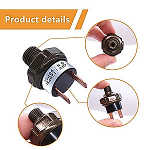 mankk Air Pressure Switch 90-120 PSI Thread 1/4"NPT 24V 12V DC Air Compressor Pressure Switch for Air Horn Train 90-120-1/4"NPT-BK